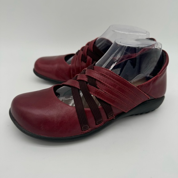 Naot | Shoes | Naot Kawaka Red Leather Criss Cross Adjustable Mary Jane ...